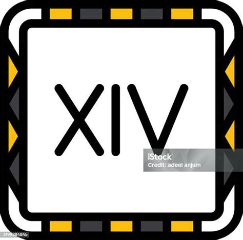 Roman Numeral Xiv Line Filled Style Icon Design Stock Illustration Roman Numeral Xiv Line Filled Style Icon Design Stock Illustration