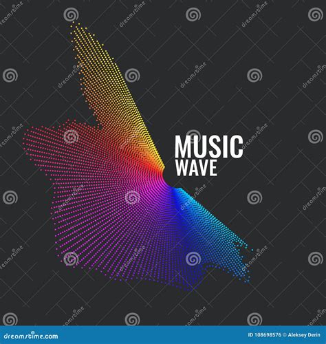 Vector Abstract Background With A Colored Dynamic Waves Line And
