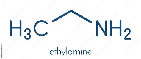Ethylamine Organic Base Molecule Skeletal Formula Stock Vector
