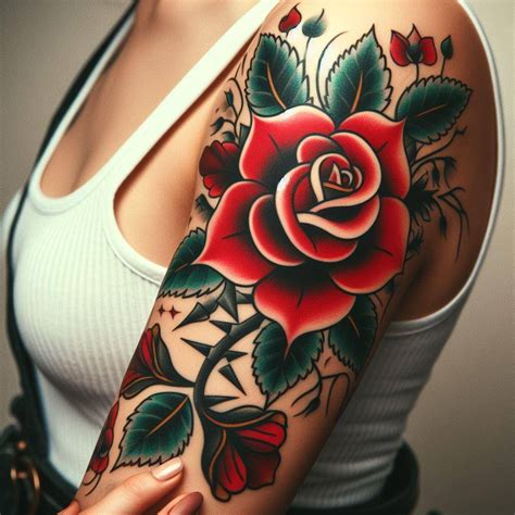 American Traditional Rose Flower Your Own Tattoo Design Custom