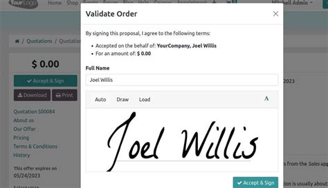 Odoo Sales Quotation Template