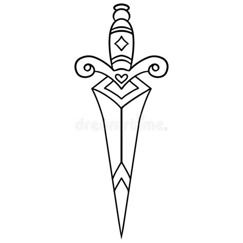 Tatuaje Tradicional Con El Cuchillo De La Daga Tatuaje Colorido L Nea Arte Del Tatuaje De La