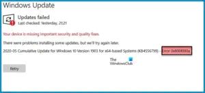 Windows Update And Security Settings In Windows 10