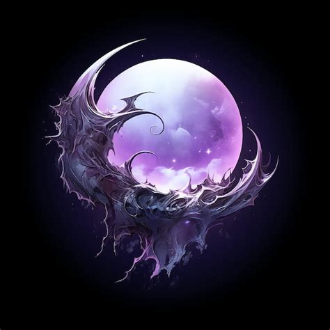 Premium Vector A Moon Themed Mmorpg Logo Purple Colors