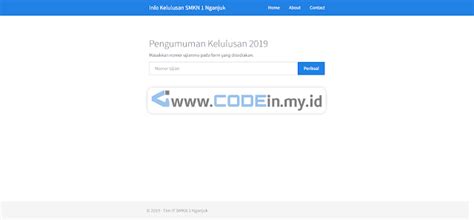 Source Code Aplikasi Pengumuman Kelulusan Codein