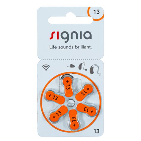 Buy Signia hearing aid batteries Size 13 | Pack of 6 pieces