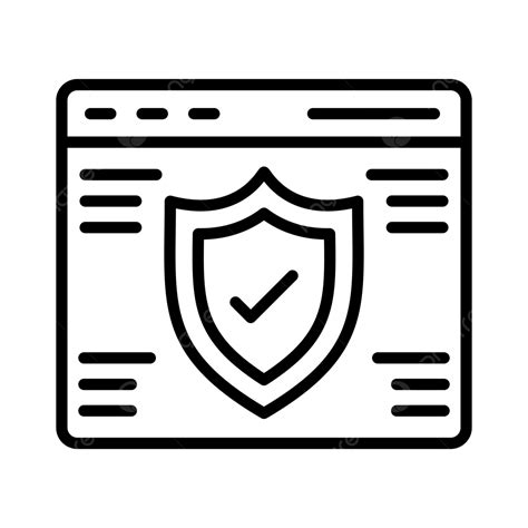 Internet Security Line Icon Vector Data Security Policy PNG And Vector With Transparent