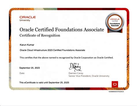 Karun Kumar On Linkedin Oraclecloudinfrastructure Certified Oracle
