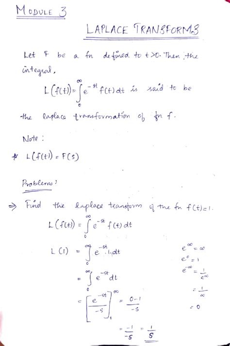 Module Laplace Transforms Let F Be Gntegal Note The Laplaca L Fund Problems The