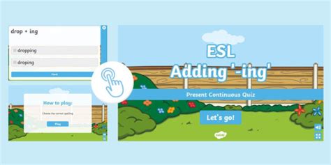 Esl Adding Ing Quiz Teacher Made