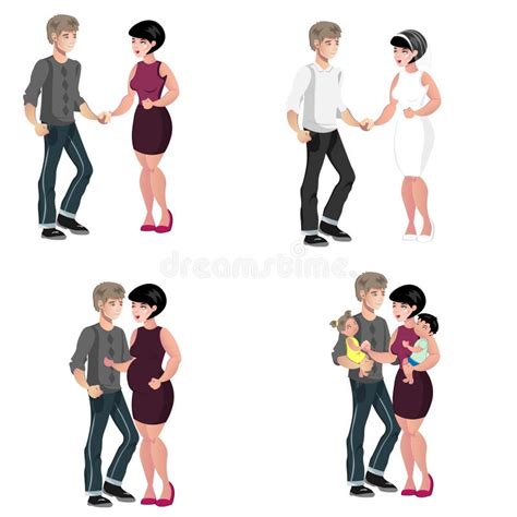 Etapas De La Mujer Del Desarrollo En El Fondo Blanco Ilustración del