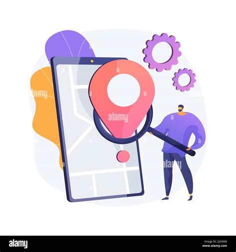 Mobile Tracking Soft Abstract Concept Vector Illustration Monitoring