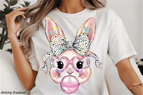 Bubble Gum Easter Bunny Dtf Transfer Design Sweet And Sassy Store