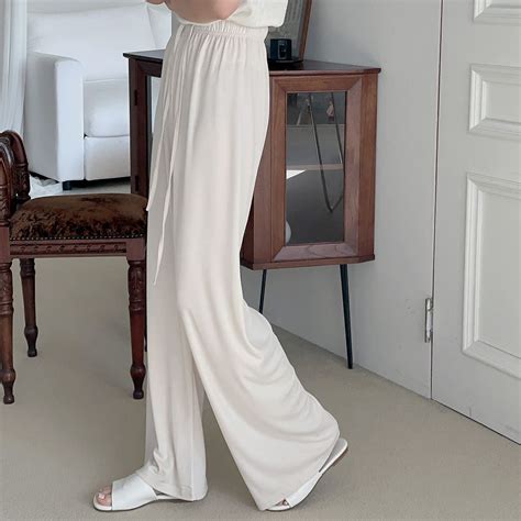 오늘출발 밴딩 세미 와이드 슬랙스 무지 팬츠 봄 여름 찰랑 냉장고 쿨링 츄리닝 롱 바지