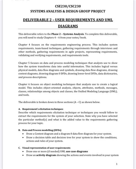 solved cse230 csc230systems analysis and design group