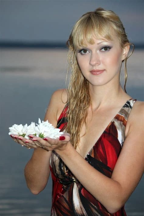 Blond Woman In Bathing Suit Stock Image Image Of Outdoor Glamour