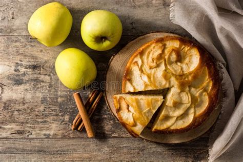 Homemade Apple Pie On Wooden Table Stock Photo Image Of Bakery Apple