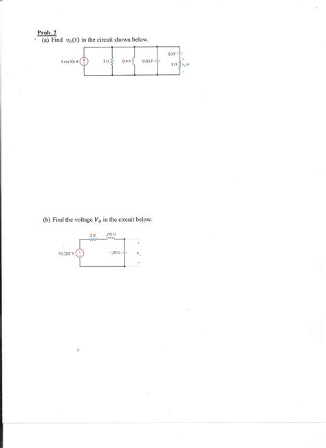 solved find v 0 t in the circuit shown below find the