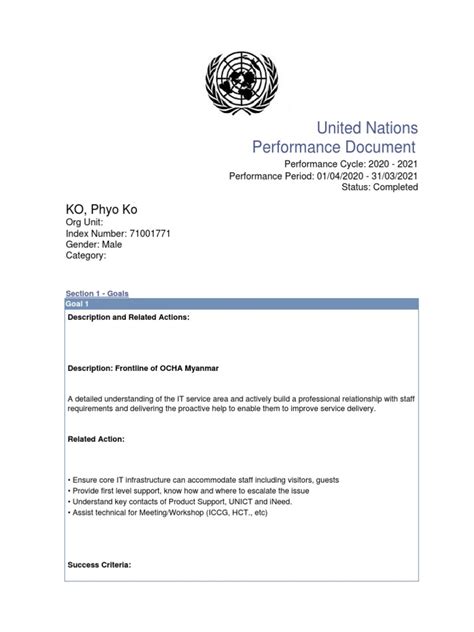 United Nations Performance Document Ko Phyo Ko Pdf Computer