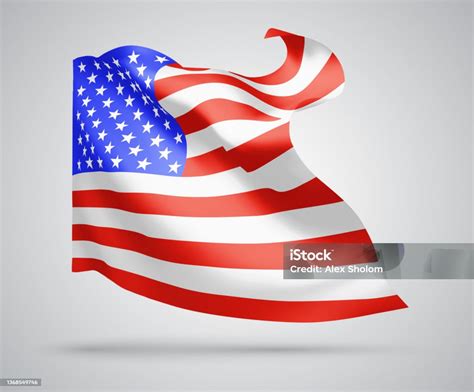 アメリカアメリカ波と白い背景に風に手を振る曲がったベクトルフラグ 3dのベクターアート素材や画像を多数ご用意 3d ます目