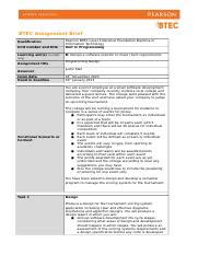 Unit Programming La B Odt Btec Assignment Brief Unit Number
