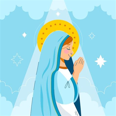 Free Vector Hand Drawn Immaculate Conception Illustration