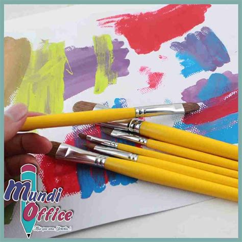 Set 6 Pinceles Lengua De Gato Mundi Office