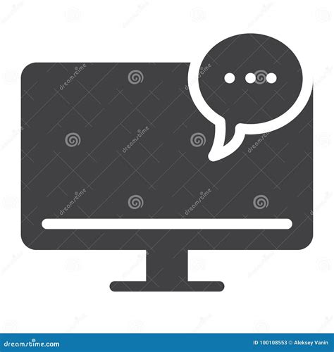 Computer Screen With Message Icon Vector Stock Vector Illustration Of