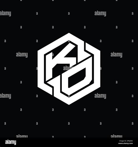Kd Logo Monogram Gaming With Hexagon Geometric Shape Design Template