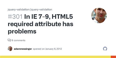 In Ie 7 9 Html5 Required Attribute Has Problems · Issue 301 · Jquery