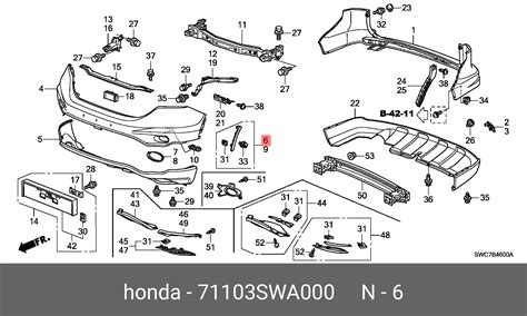 Genuine Oe Moulding Front Bumper 71103swa000 For Honda 71103 Swa000