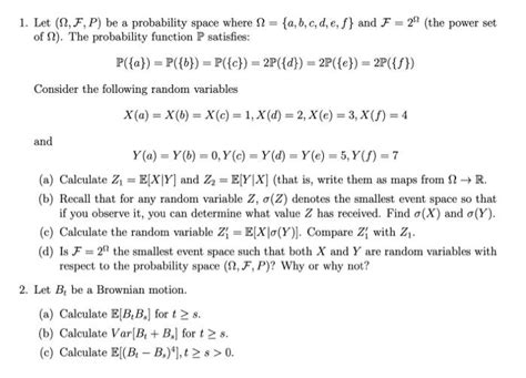 Solved Let Ω F P be a probability space where Chegg com