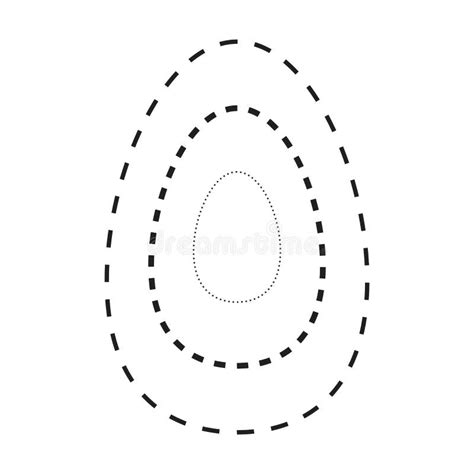 Tracing Oval Shape Symbol Dashed And Dotted Broken Line Element For