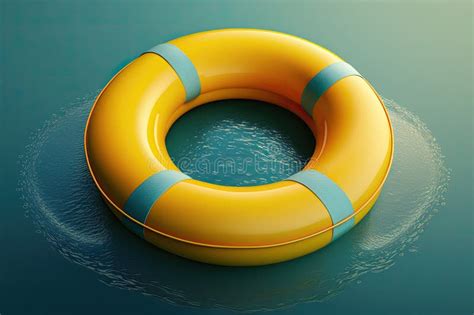 Yellow Pool Ring Float Illustration Ai Generative Stock Illustration