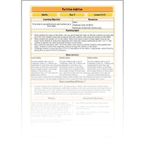Partition Addition Year 3 Primary Maths Lessons And Resources