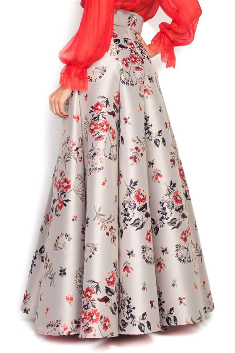 Floral Print Jacquard Maxi Skirt Maxi Skirts Made To Measure