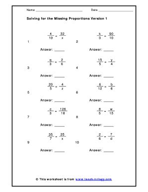 Find The Missing Proportion Worksheet Complete With Ease Airslate Signnow