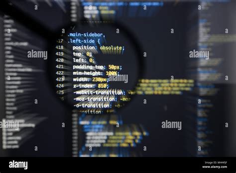 Real Css Code Developing Screen Programing Workflow Abstract Algorithm Concept Lines Of Css
