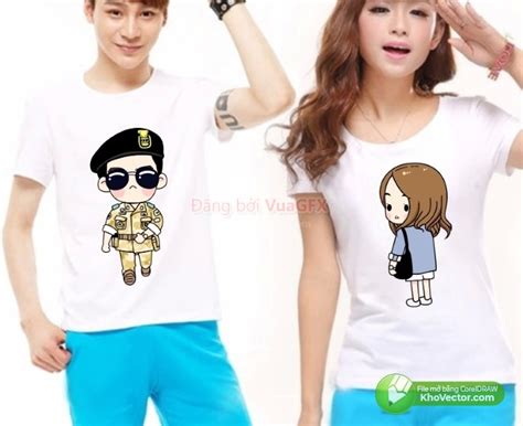 Hình In Áo Đôi Thiết Kế Corel 07