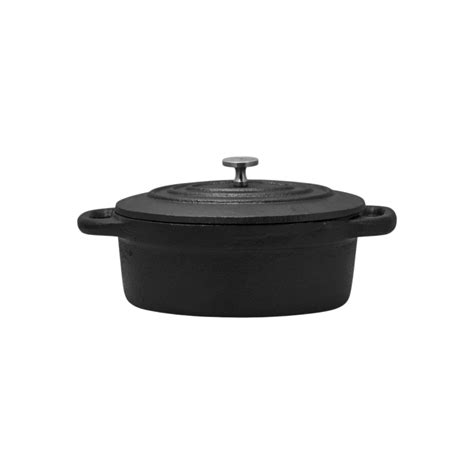 Regent Cookware Mini Cast Iron Oval Pot With Lid 350ml