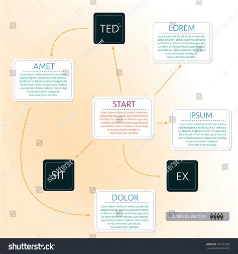 Flowchart Organization Chart Vector Illustration เวกเตอร์สต็อก ปลอด