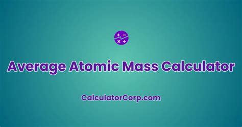 Average Atomic Mass Calculator Get Weighted Atomic Mass