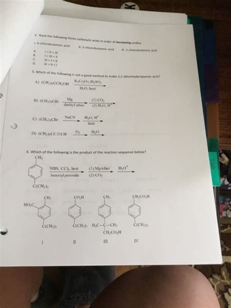 Solved 4 Rank The Following Three Carboxylic Acids In Order