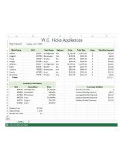Exp Excel Ch Cap Appliances Final Result A B C D E F G H W C