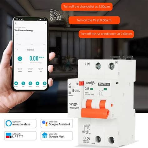 Haron 60A 2P Tuya MCB WiFi Smart Metering Circuit Breaker Smart Life