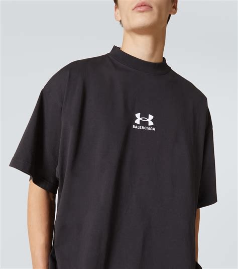 블랙 X Under Armour 오버사이즈 코튼 티셔츠 Balenciaga Mytheresa