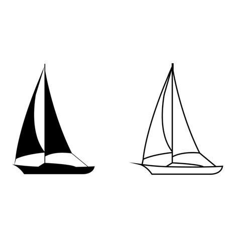 Voilier Icône Vecteur Ensemble Yacht Illustration Signe Collection