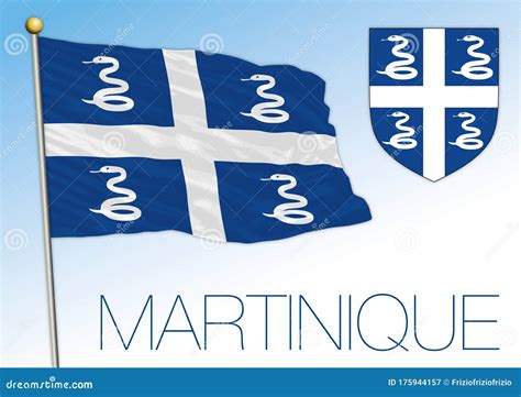 Martinique Official National Flag And Coat Of Arms French Territory