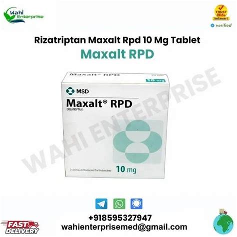 Rizatriptan Maxalt Rpd 10 Mg Tablet Treatment Treat Migrane At Rs 90