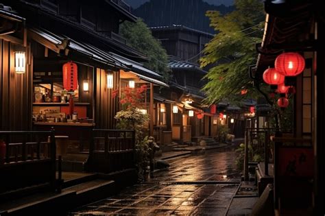 Традиционный район гейш гион в киото j 00712 00 | Премиум Фото